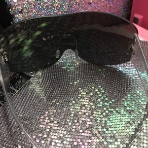 Accessories | Oversized Silver Mirror Reflective Rave Club Sunglasses ...